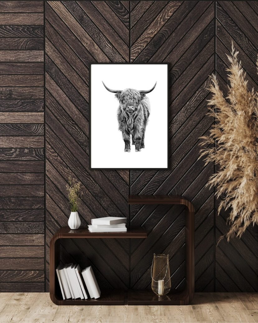 Highland Cow Poster | Pen On Paper Co | 24x36 | Animal Ink Sketch Art ...