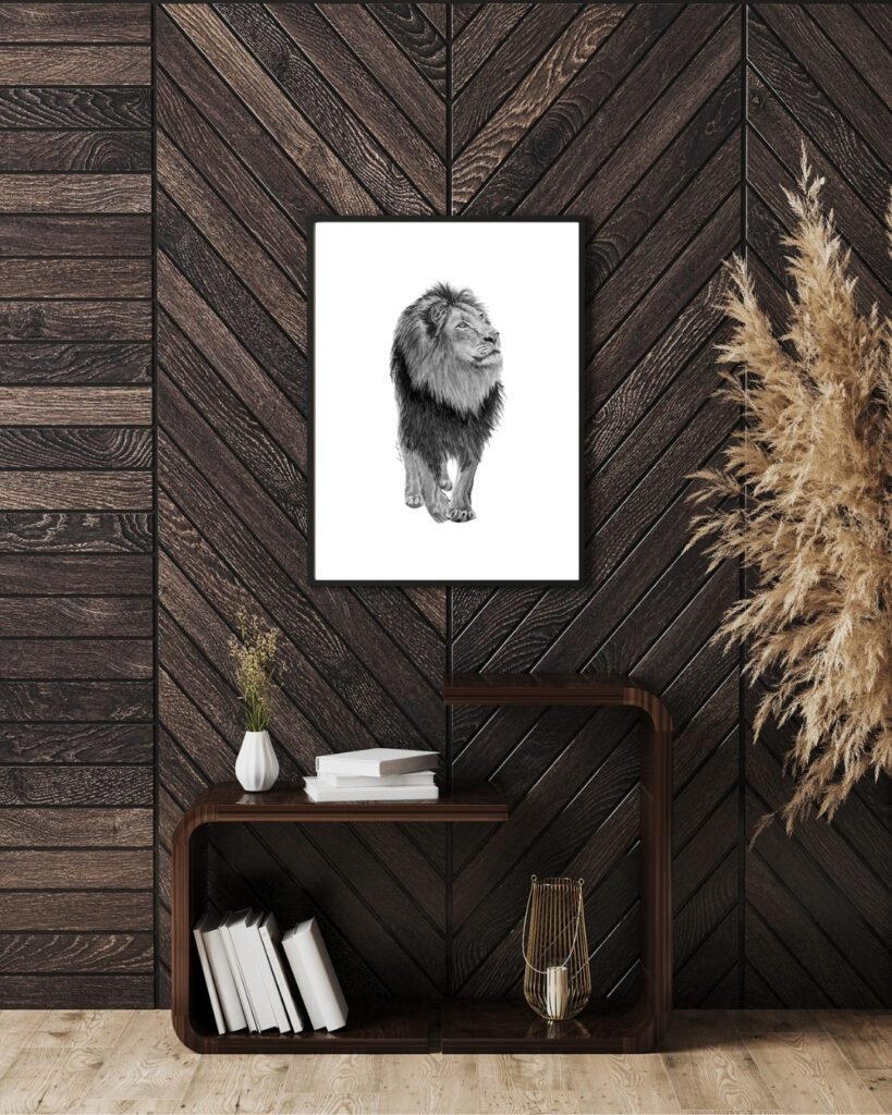 Lion Poster | Pen On Paper Co | 24x36 | Animal Ink Sketch Art ...