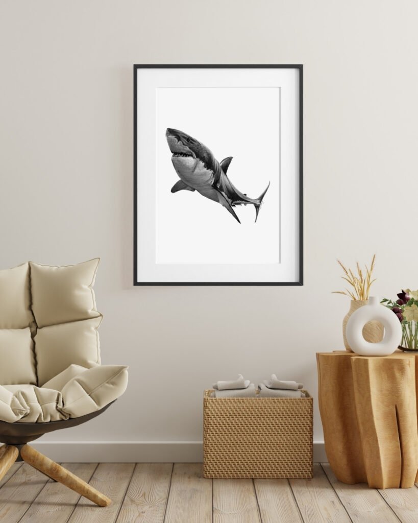 Shark Poster | Pen On Paper Co | 24x36 | Animal Ink Sketch Art ...